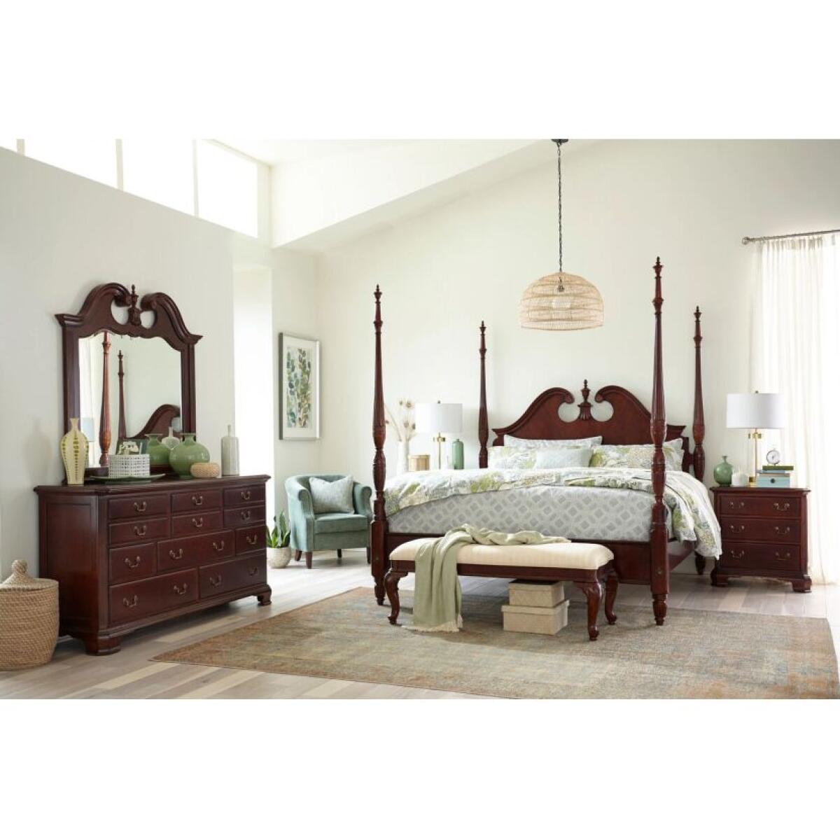Cherry Grove Pediment Poster King Bed - Complete – Jernigan Furniture ...